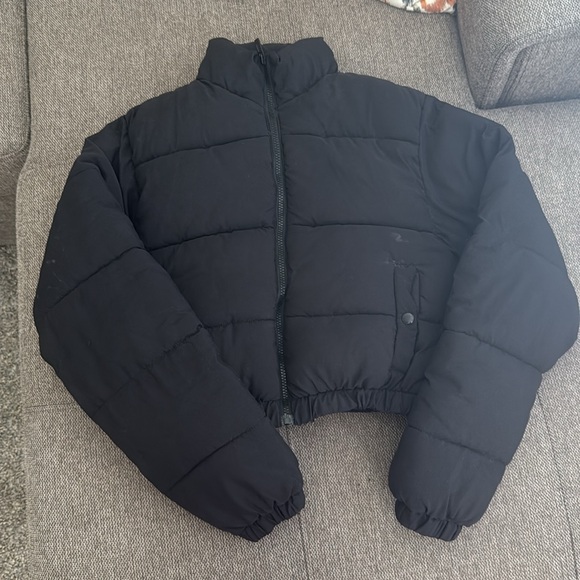 PrettyLittleThing | Jackets & Coats | Black Cropped Bubble Puffer ...